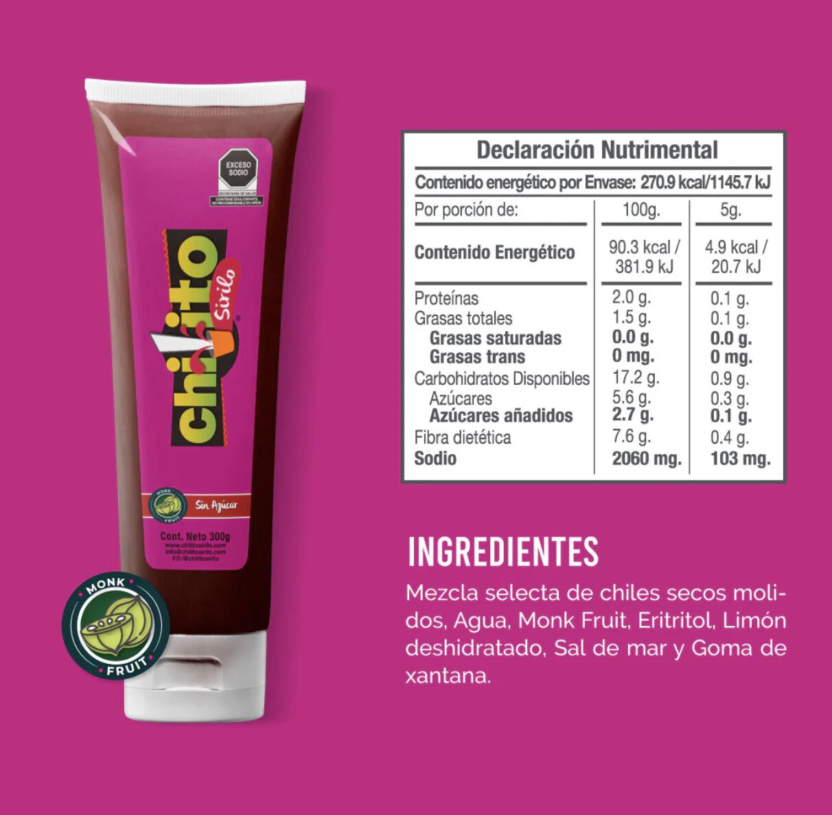 Chilito Sirilo Monk Fruit 300g - Healthy Corner
